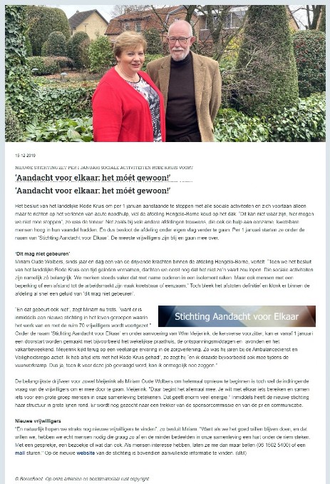 Media Aandacht - Stichting Aandacht voor Elkaar Media Aandacht - Stichting Aandacht voor Elkaar